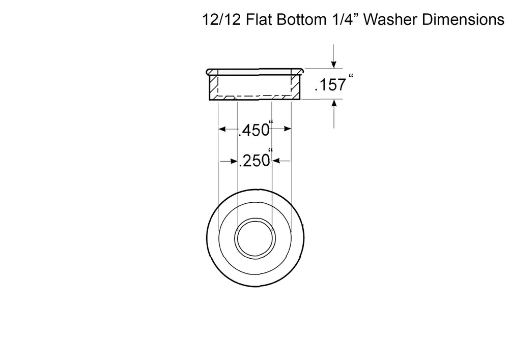 Flat Bottom Washers 1 4 Hole, 12/12 Snap-Caps | Pro-Dec