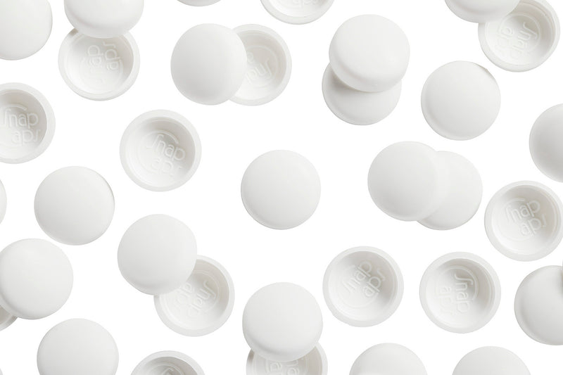 White Screw Covers, 12/12 Snap-Caps | Pro-Dec
