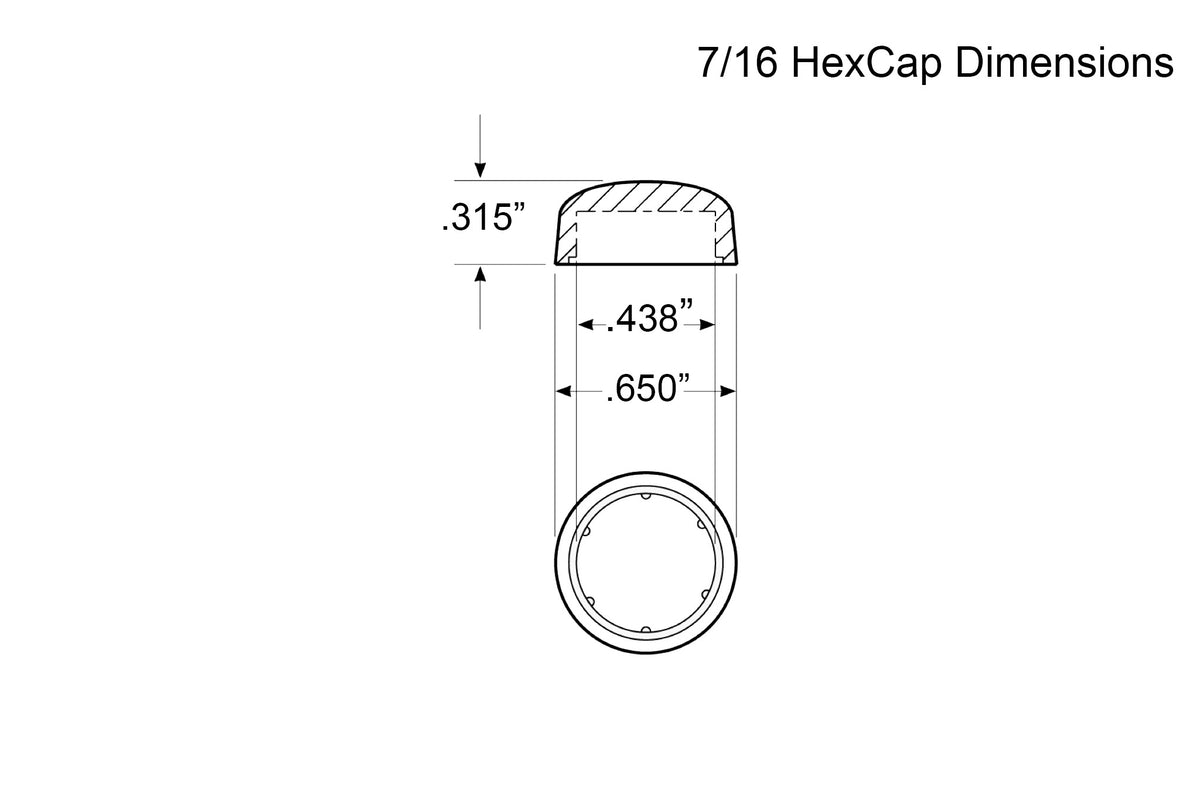Black Bolt Covers, 7/16 inch Hex-Caps | Pro-Dec