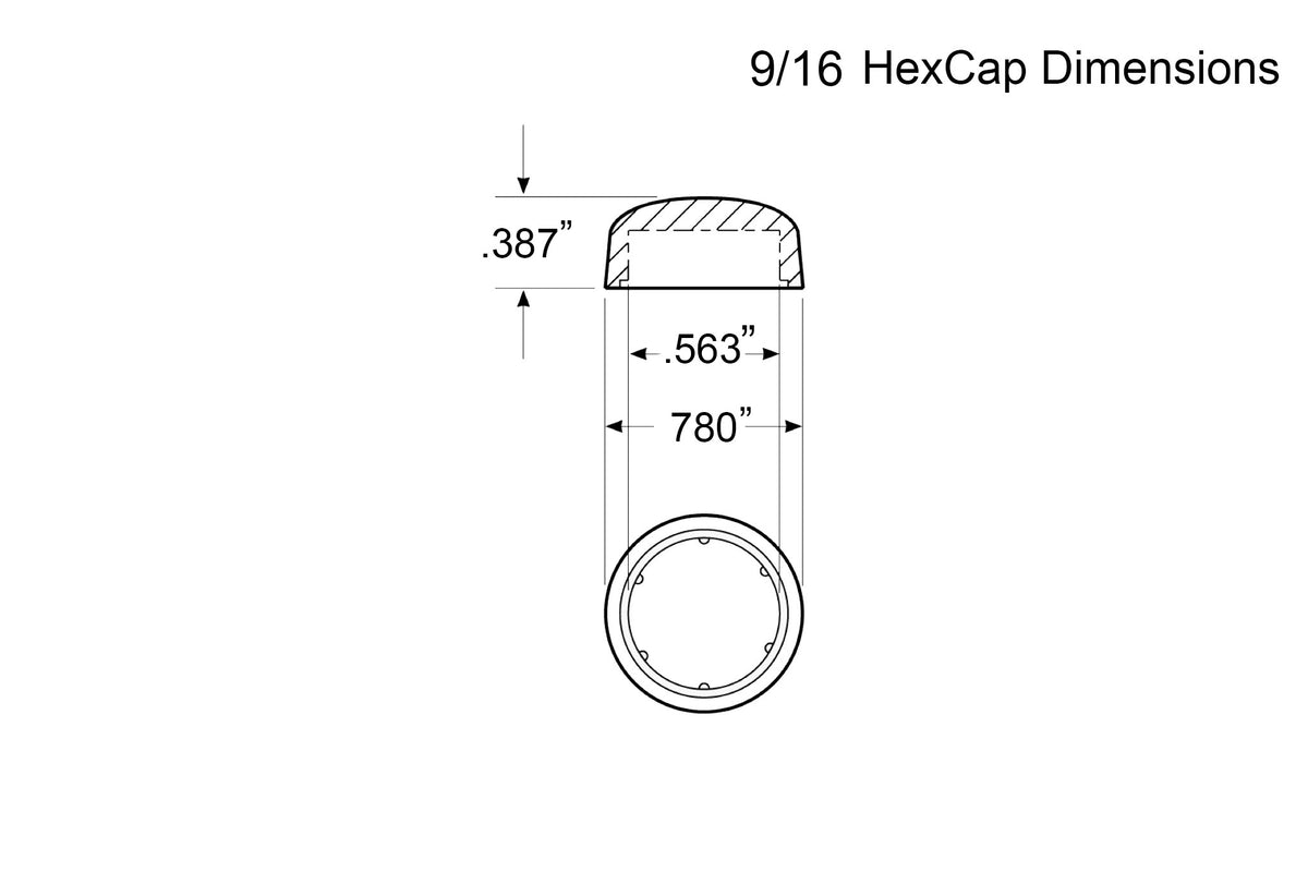 Chrome Bolt Covers . 9/16 inch Hex-Caps | Pro-Dec