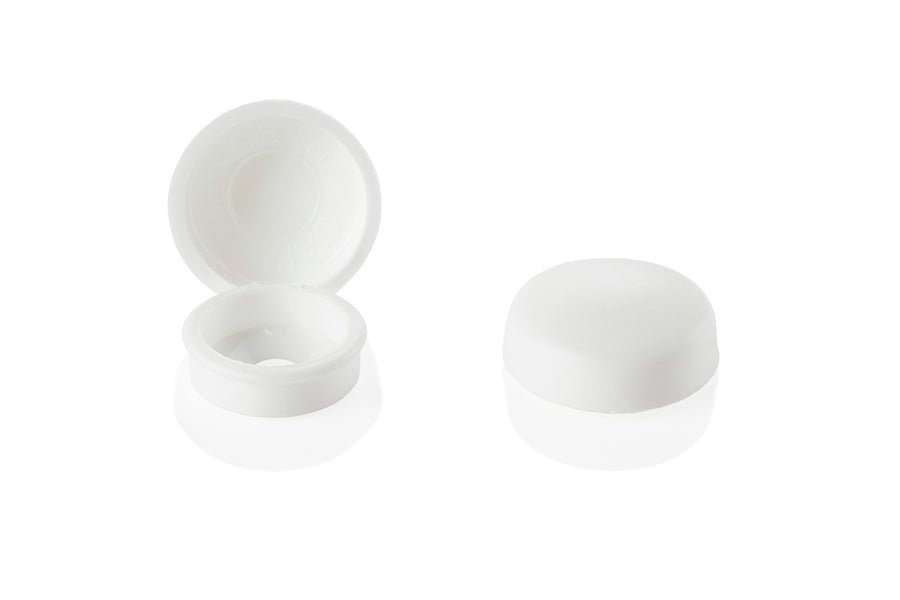 White Hinged Screw Covers, Hinge Snap-Caps | Pro-Dec